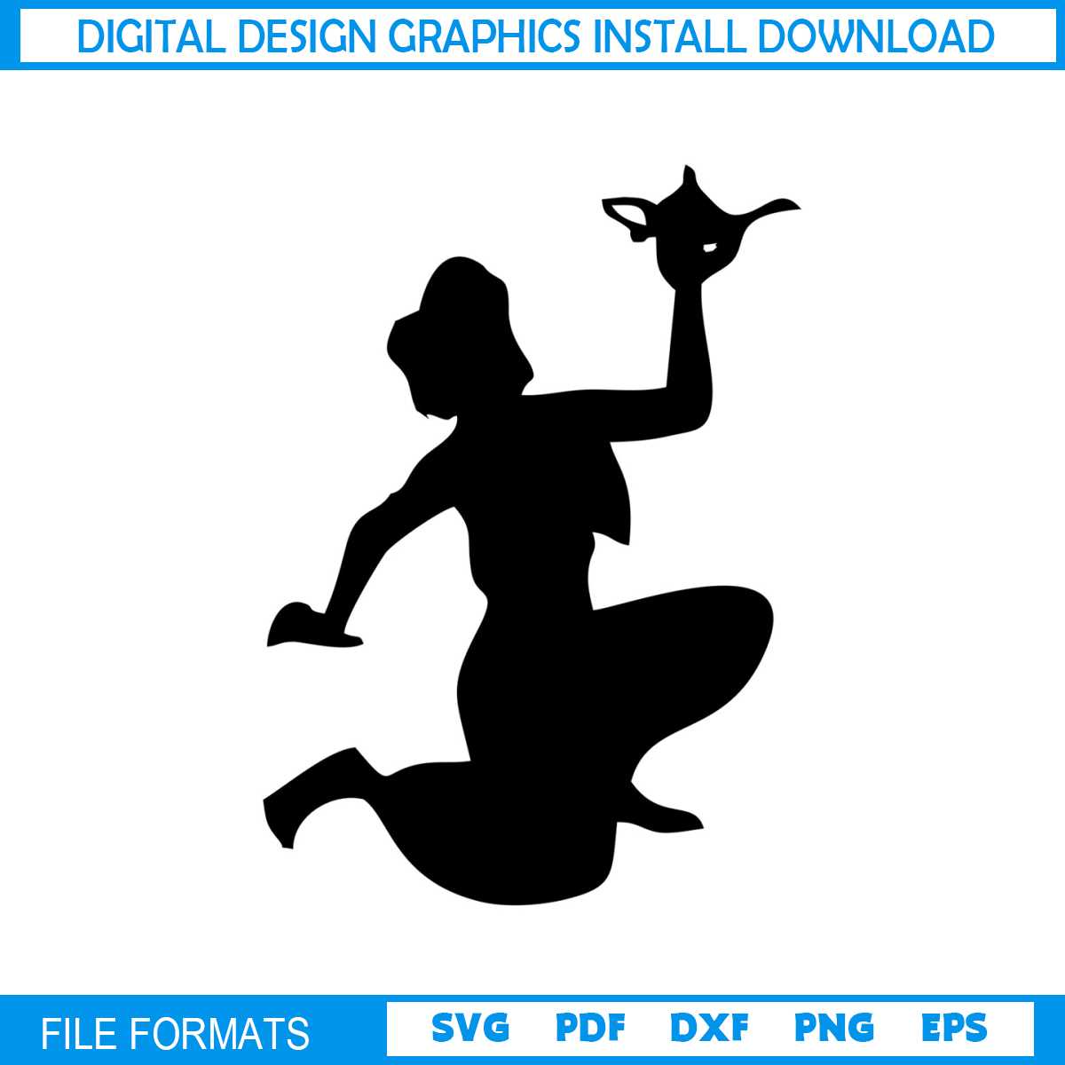 Aladdin and The Magic Lamp Silhouette Vector SVG | Inspire Uplift