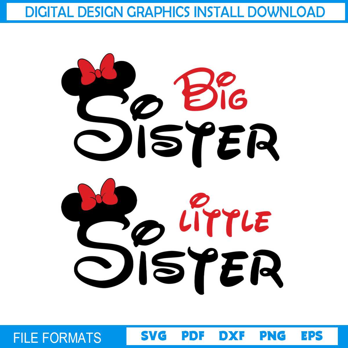 Big Sister Little Sister Minnie Mouse SVG | Inspire Uplift