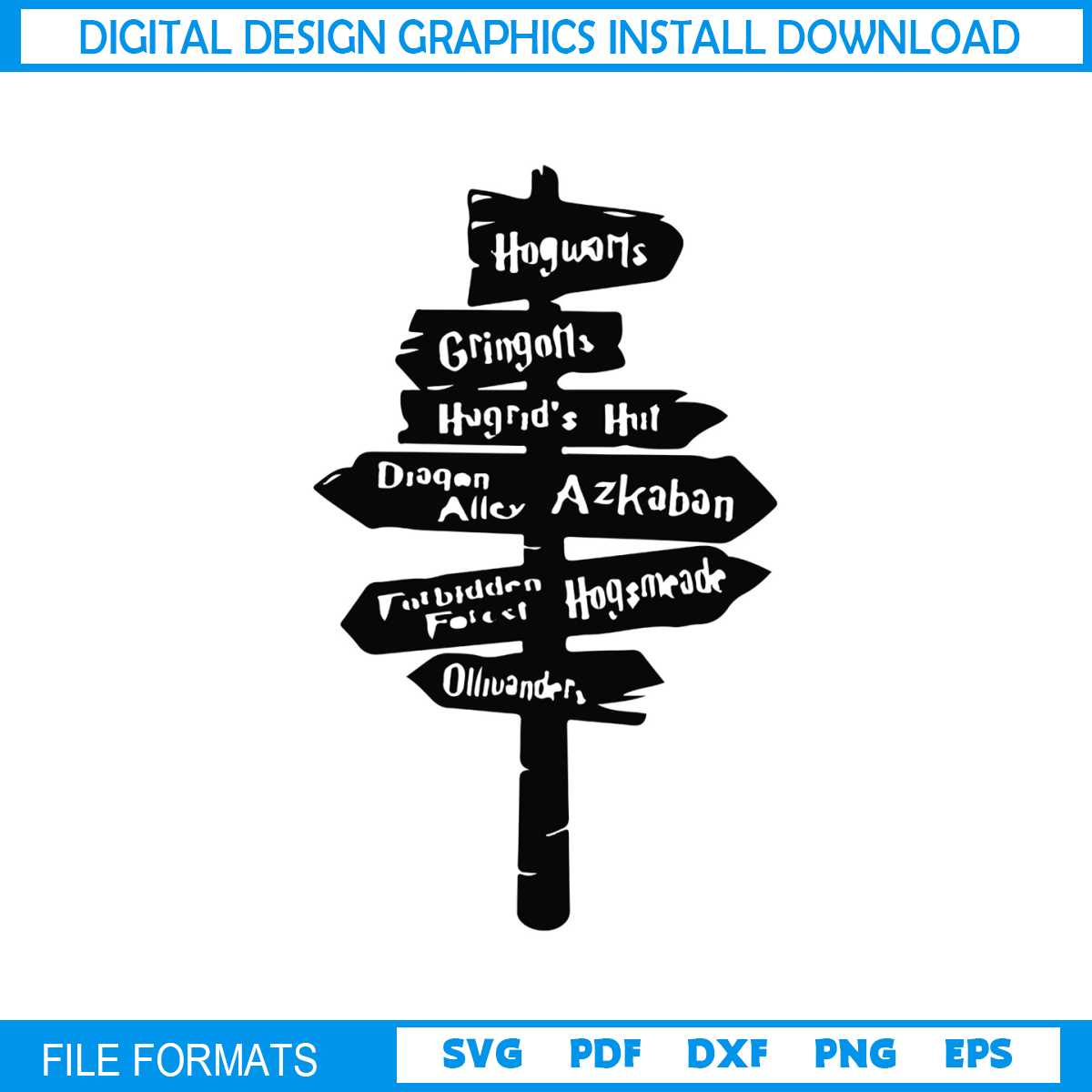 Harry Potter Hogwarts School Road Pointer SVG | Inspire Uplift