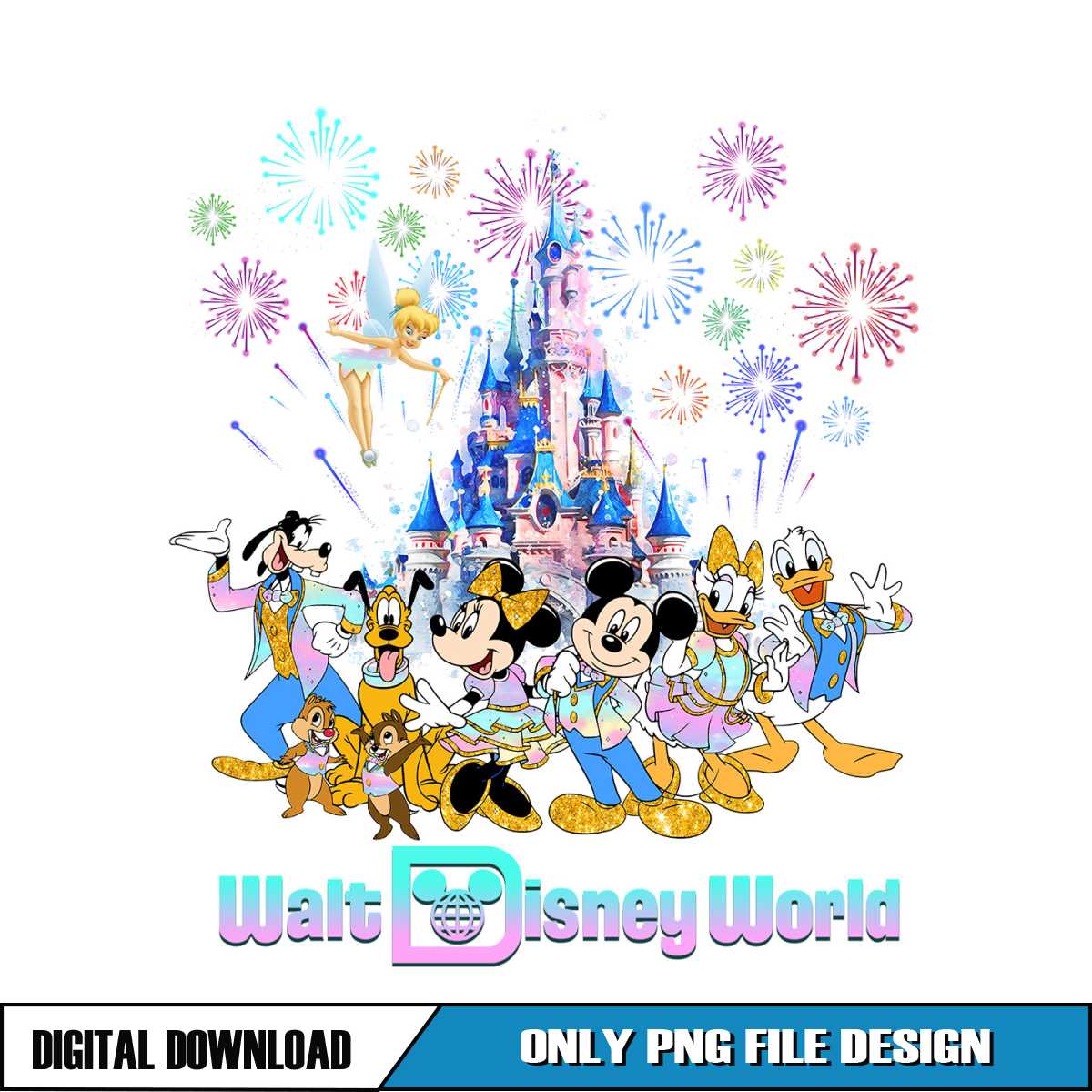 Walt Disney World Magic Kingdom Watercolor PNG | Inspire Uplift