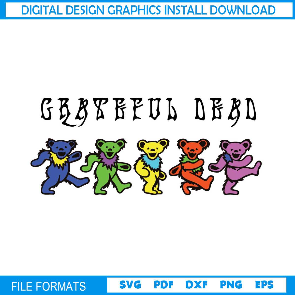 Grateful Dead Dancing Bears SVG, Grateful Dead Bears SVG, Gr | Inspire ...