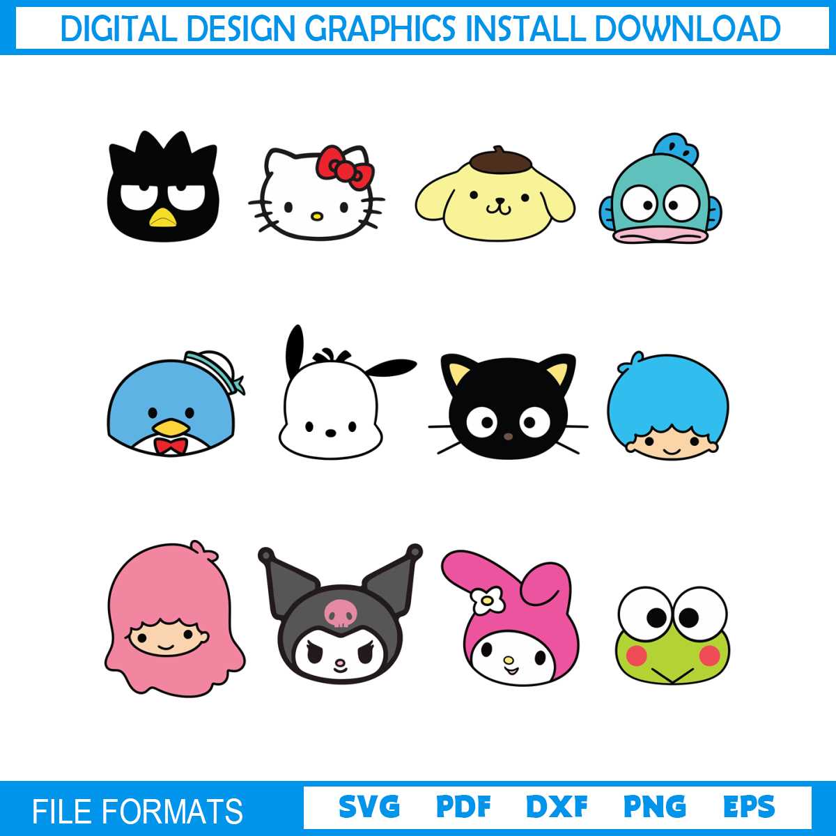 Sanrio Characters Bundle Svg, Sanrio Svg, Hello Kitty Svg, K | Inspire ...