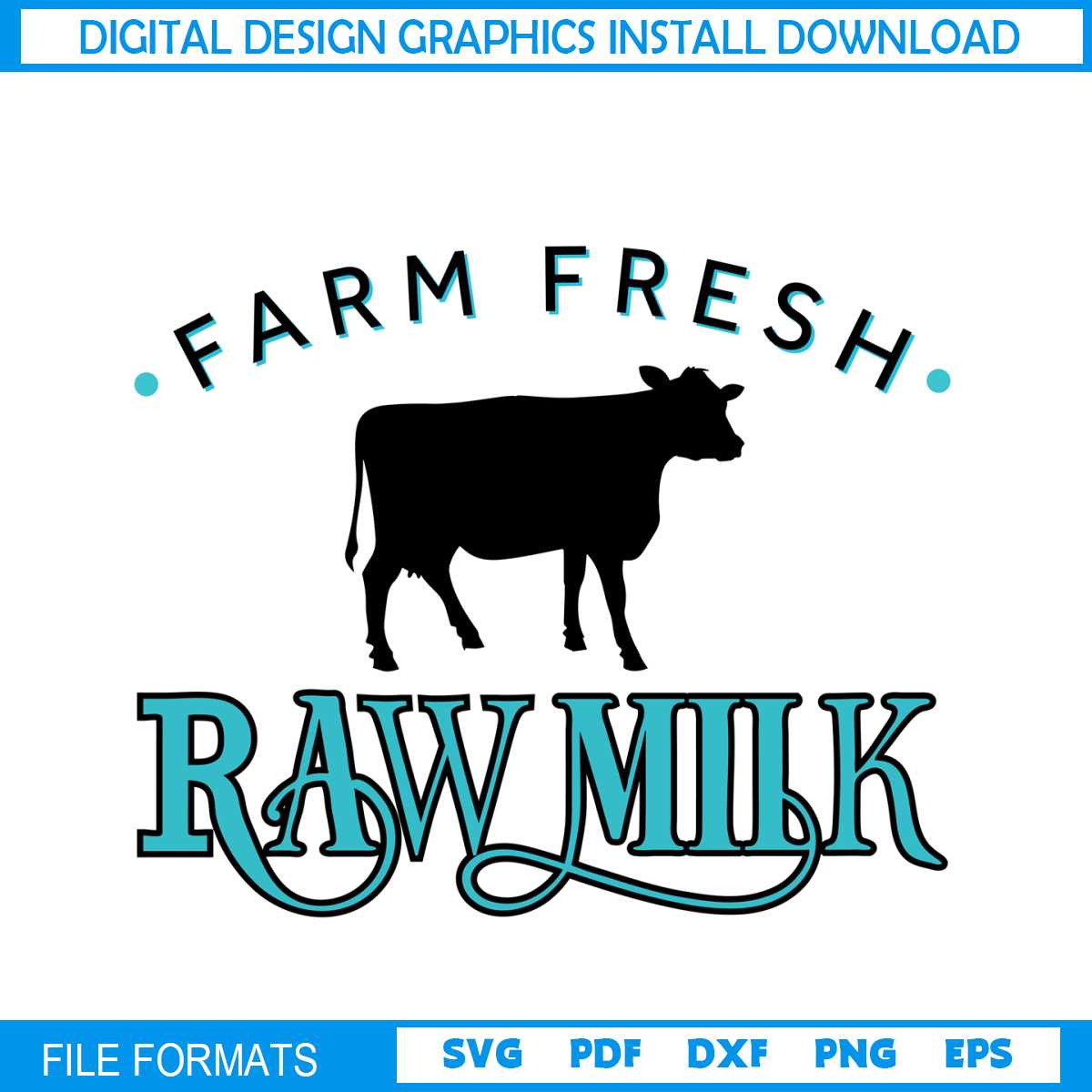 Farm Fresh Raw Milk SVG Cut File (Farmhouse, Country Style, | Inspire ...