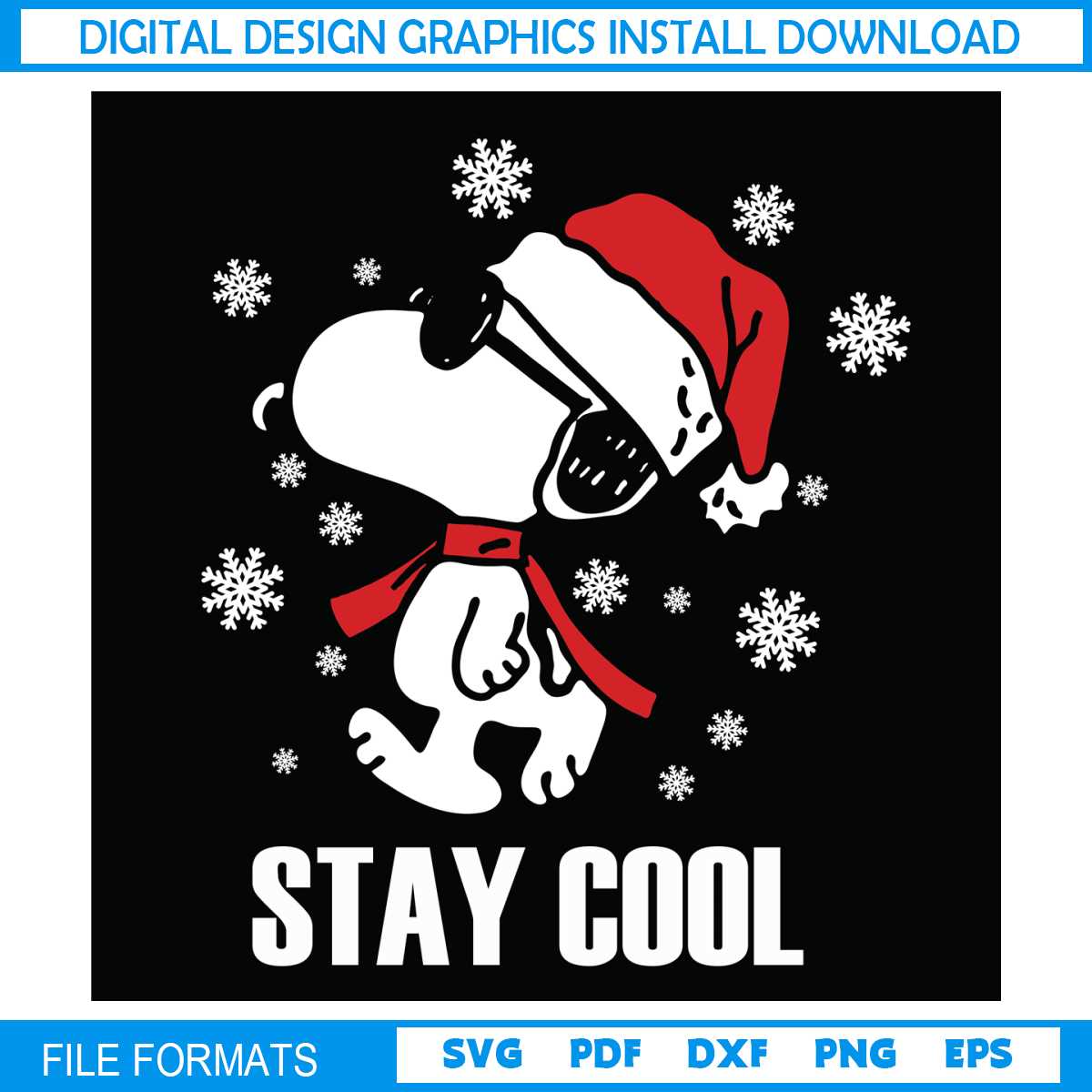 Stay Cool Snoopy Christmas SVG, Christmas SVG, Snoopy SVG | Inspire Uplift