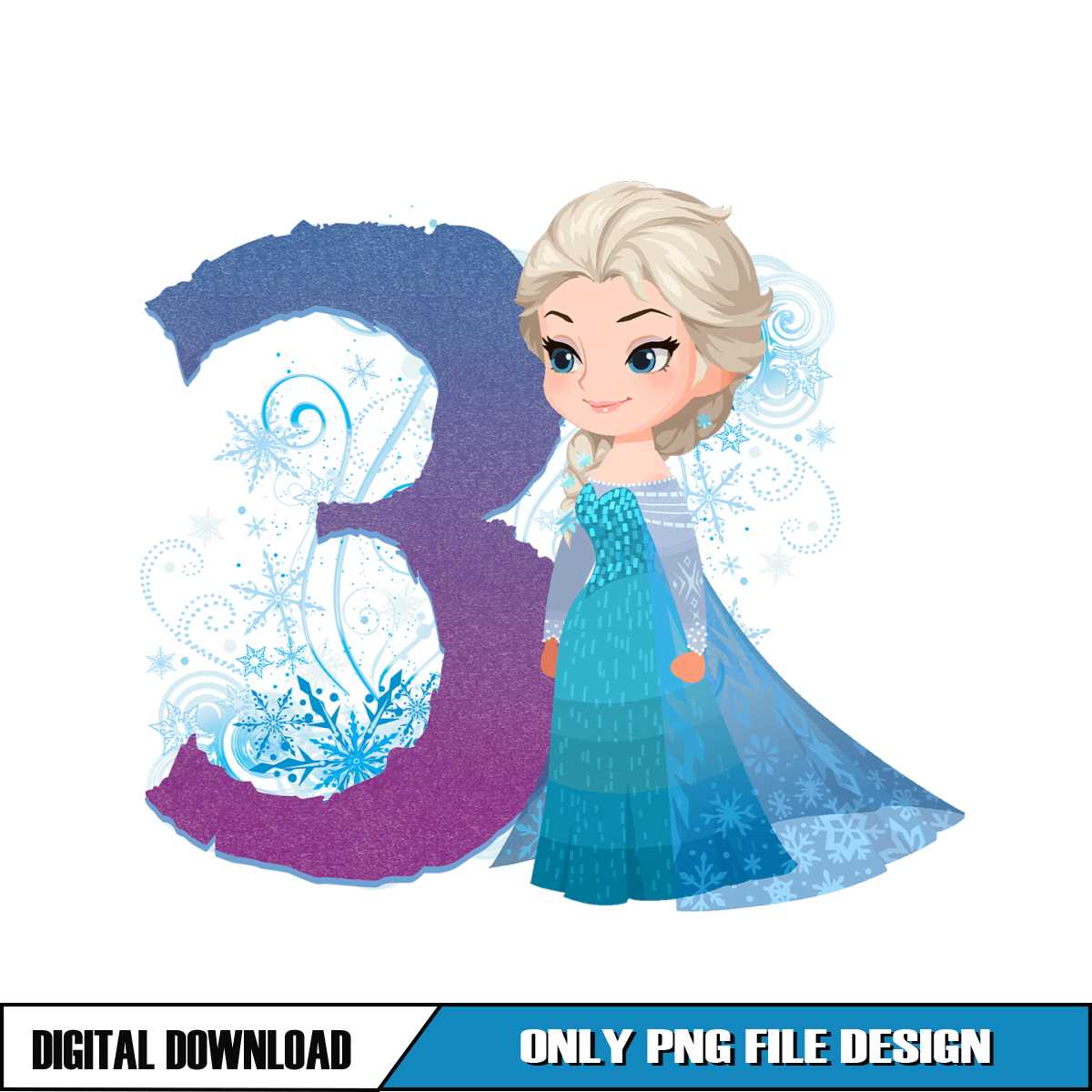 Disney Frozen Elsa Happy 3rd Birthday PNG | Inspire Uplift