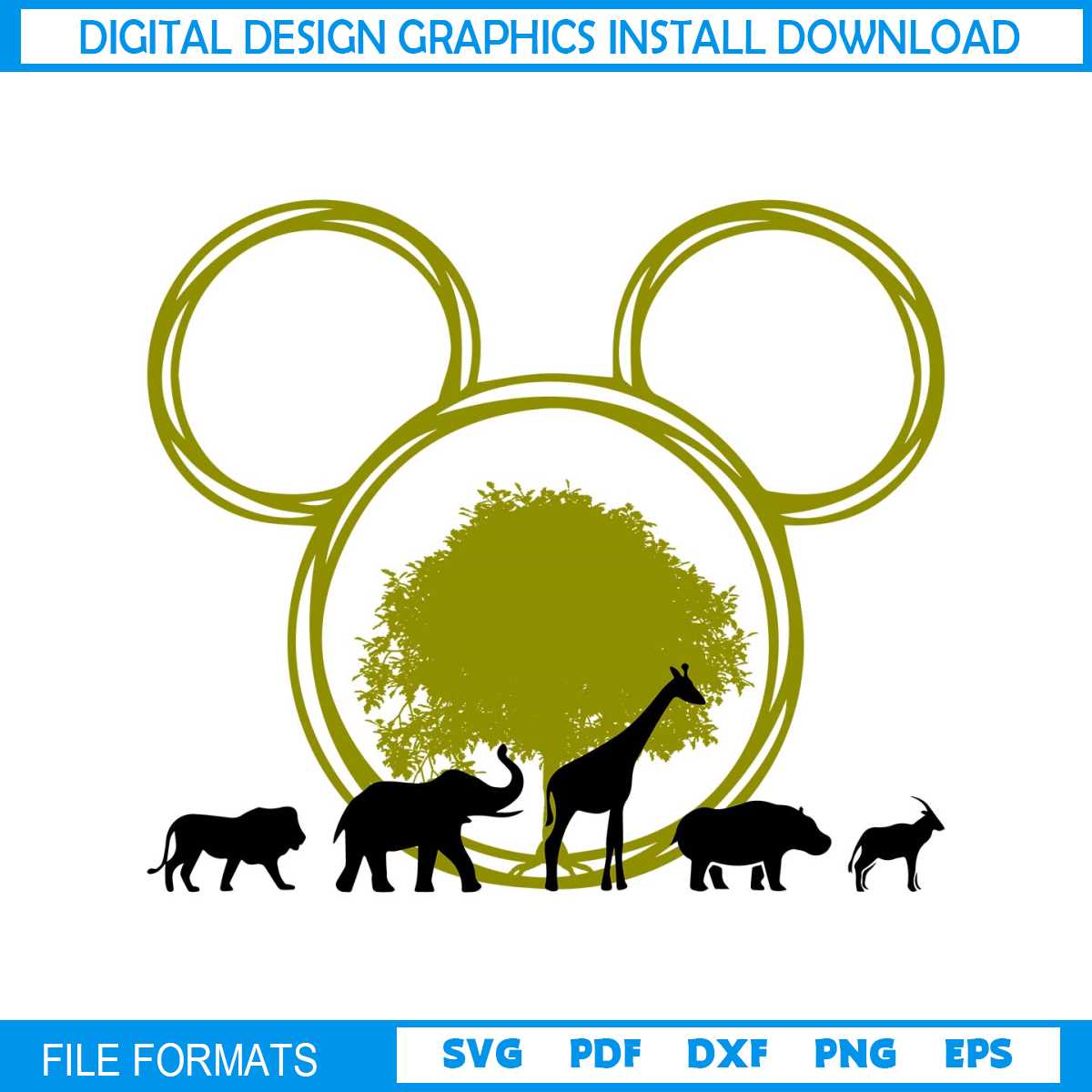 Mickey Head Animal Kingdom SVG | Inspire Uplift