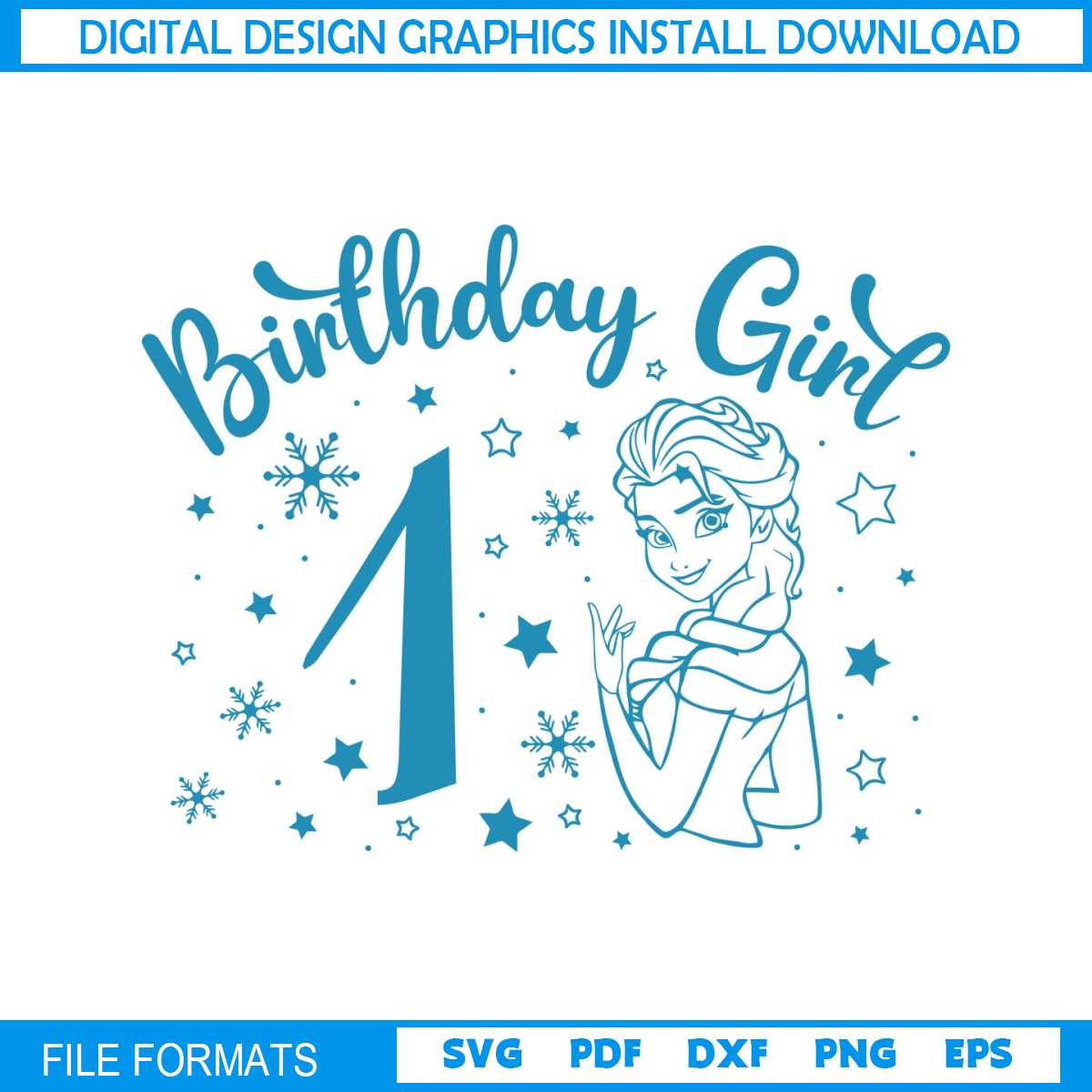 Frozen Princess Elsa First Birthday Girl SVG - Inspire Uplift