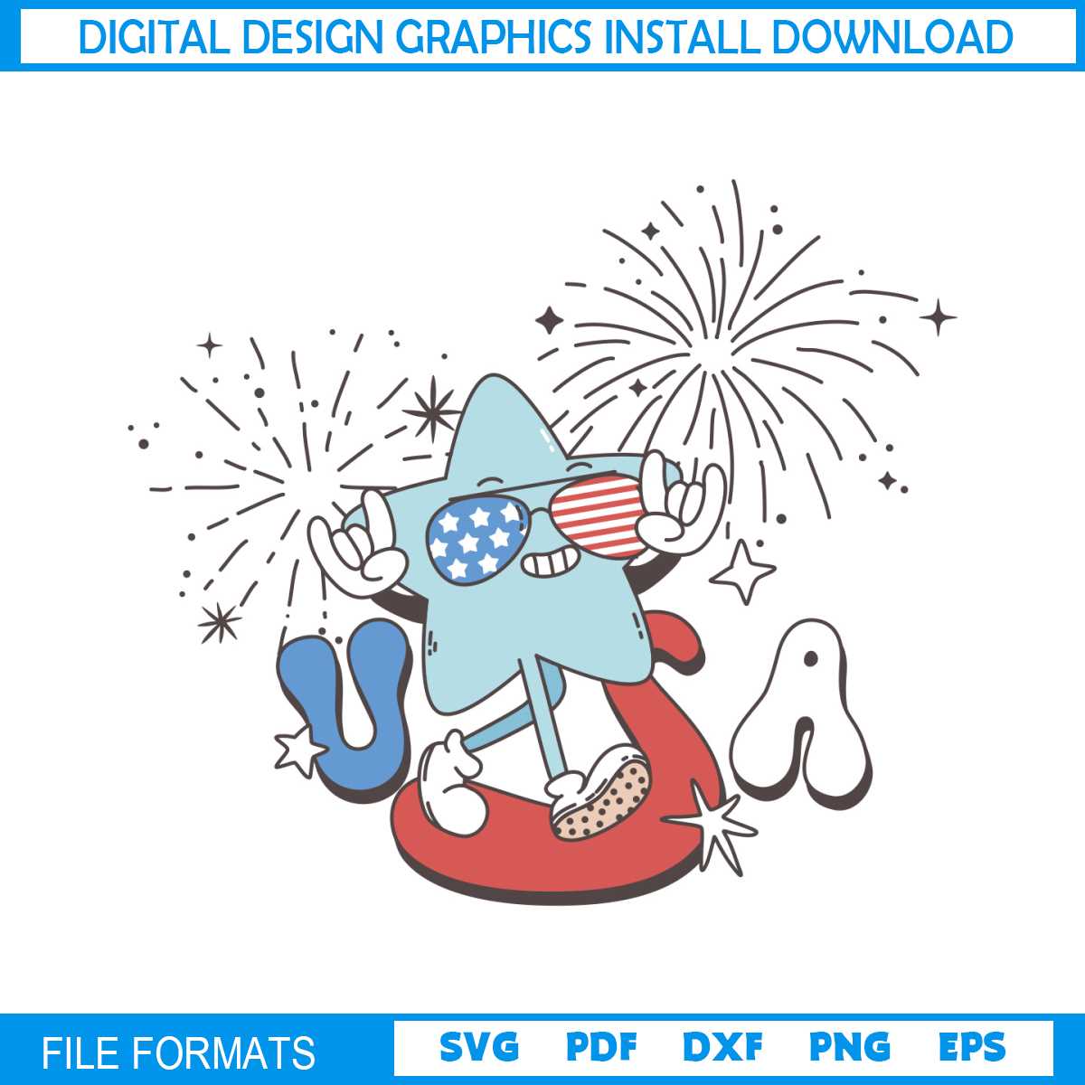 USA 4th Of July Patriotic Walking Star SVG | Inspire Uplift