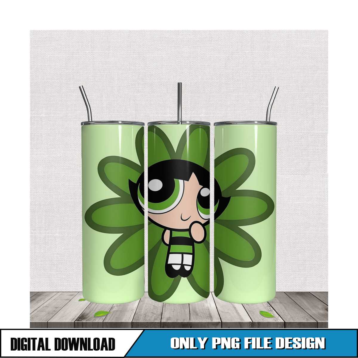 Powerpuff Girls Flower 20oz Skinny Tumbler PNG | Inspire Uplift