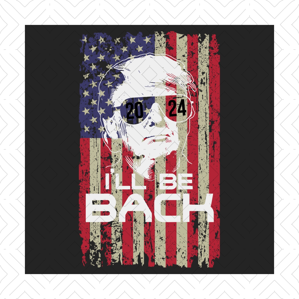 Ill Be Back Trump 2024 Vintage Donald Trump 4th Of July Svg, | Inspire ...