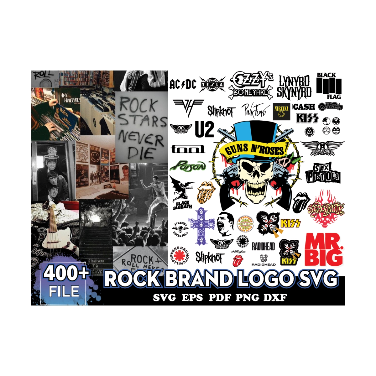 400 Rock Brand Logo SVG, Rock Band Svg, Bundle Rock Band | Inspire Uplift
