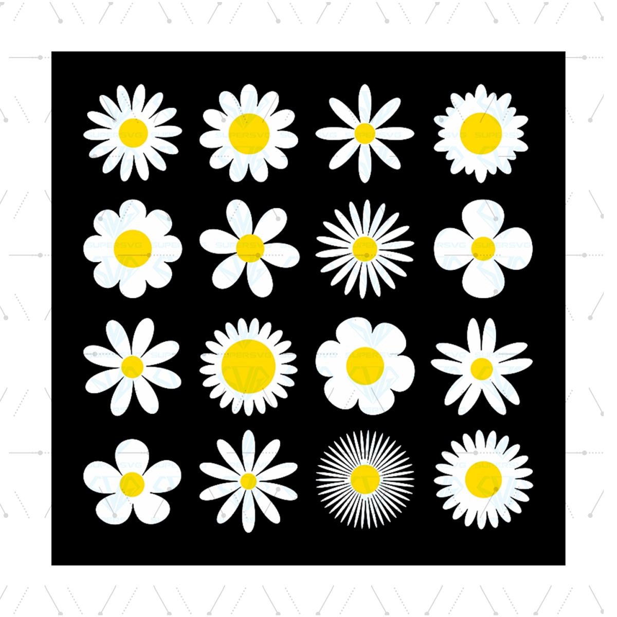 White Daisy Chamomile Icon Bundle Svg, Flower Svg, White Dai | Inspire ...