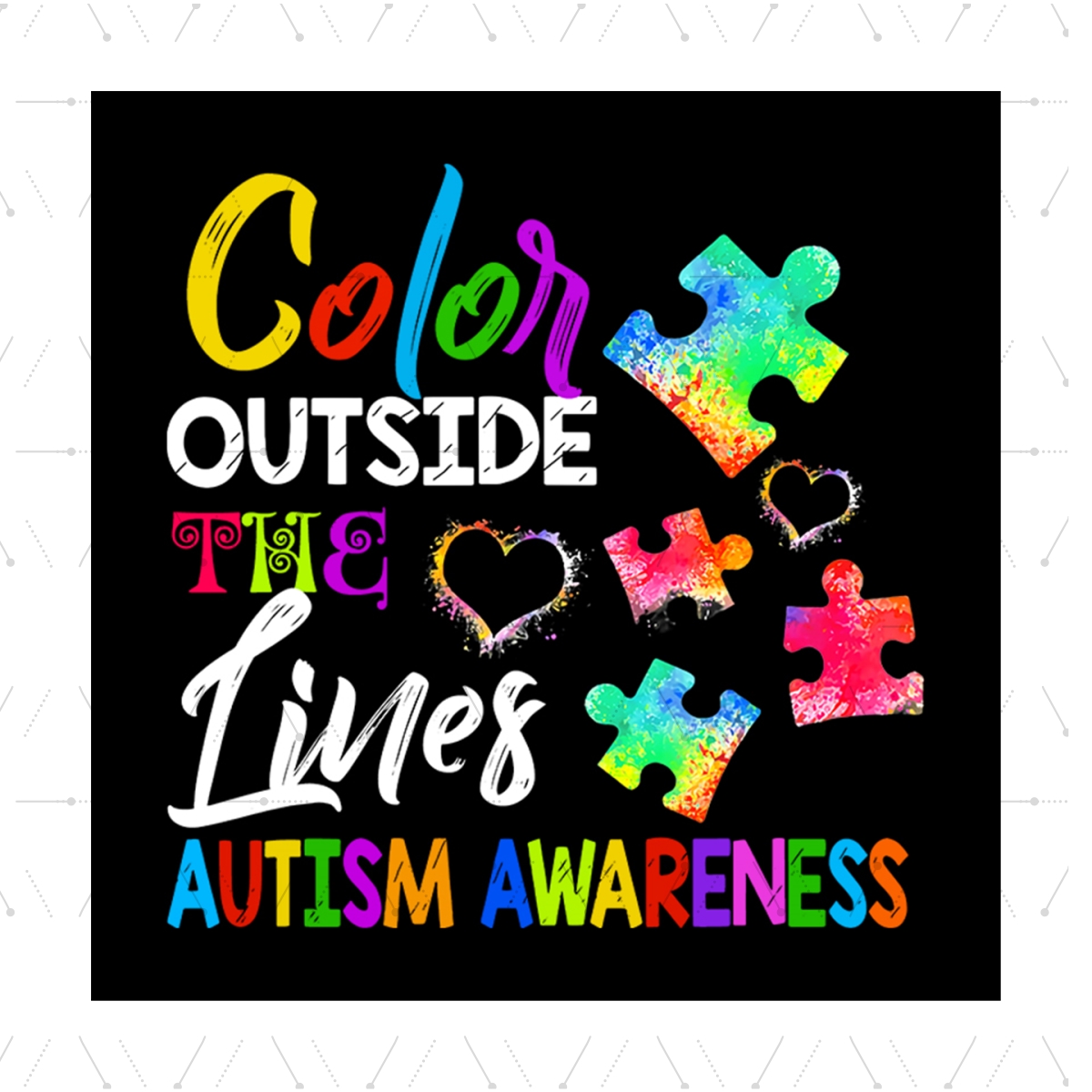 Autism Awareness Colour Outside The Line Svg, Autism Svg, Co | Inspire ...