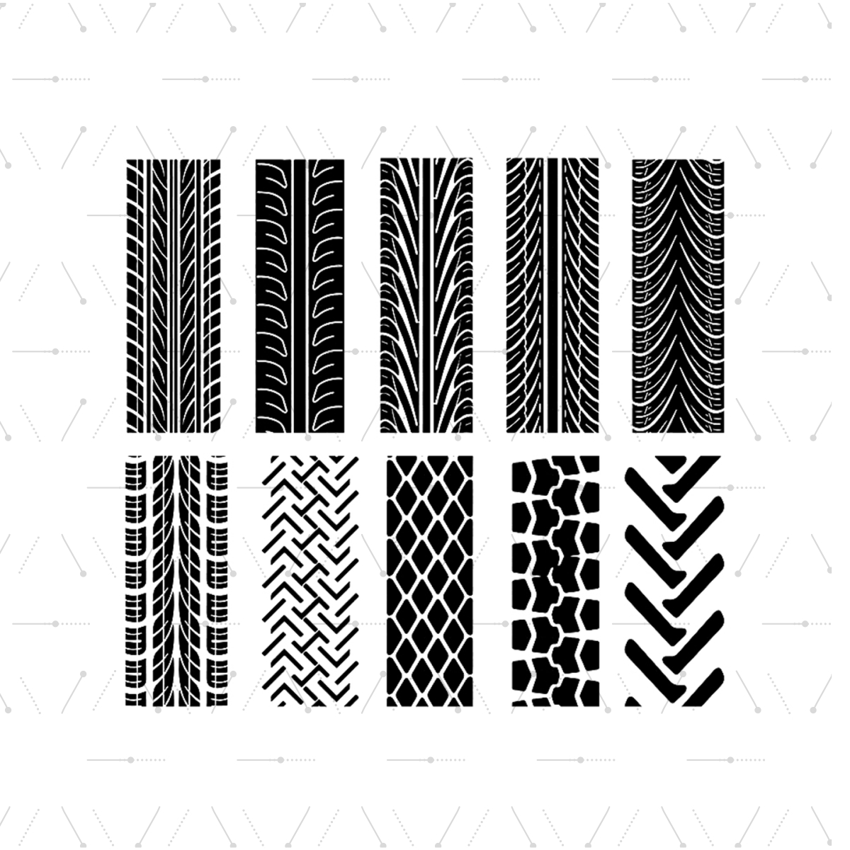 Set 10 Detailed Tire Prints Svg, Vehicle Svg, Tire Svg, Tran | Inspire ...