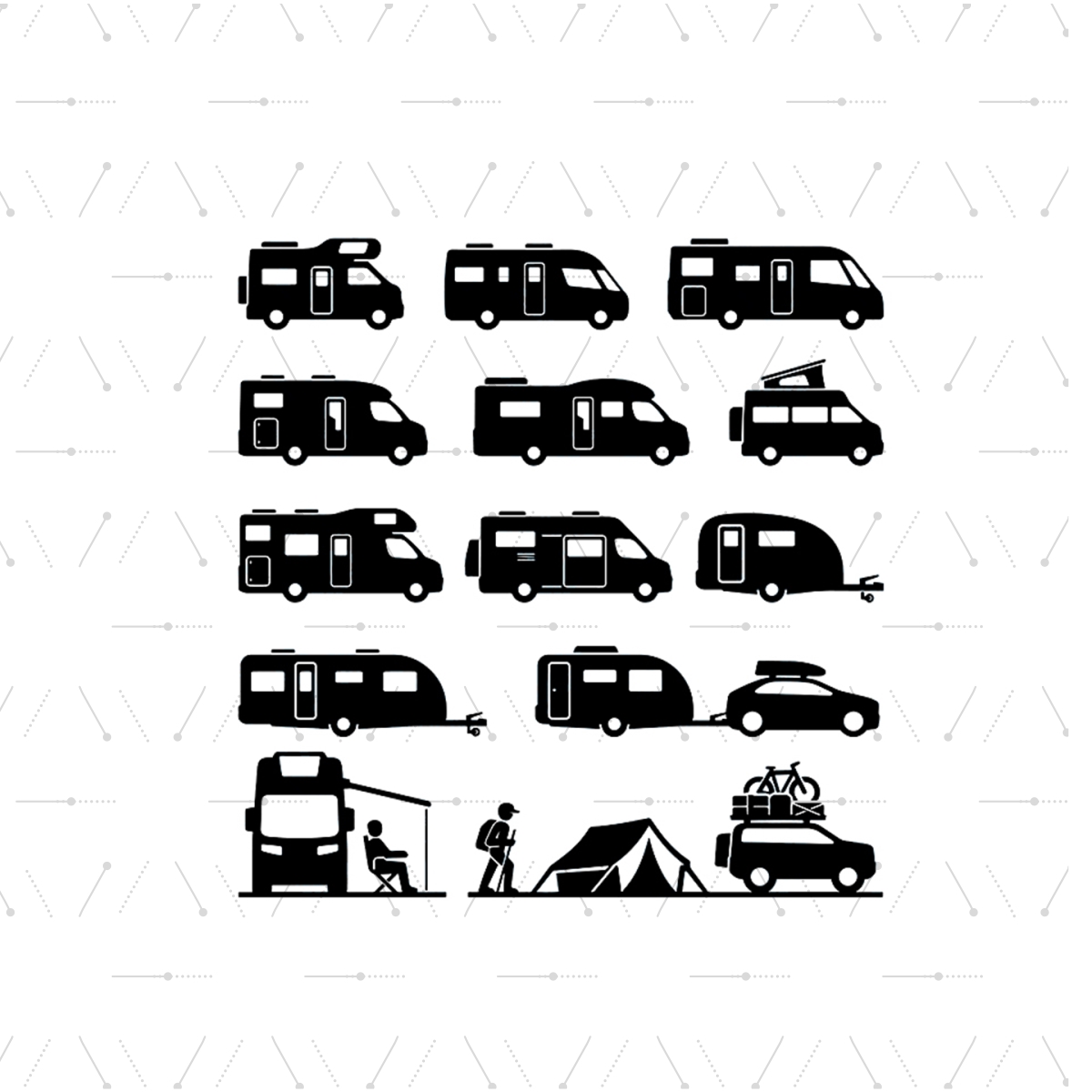 RV Cars Recreational Vehicles Camper Vans Bundle Svg, Vehicl | Inspire ...