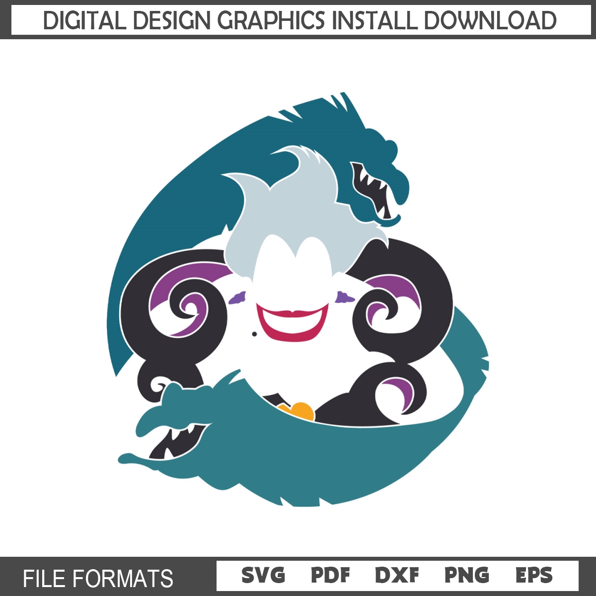 Disney Sea Witch Ursula The Little Mermaid Vector SVG | Inspire Uplift