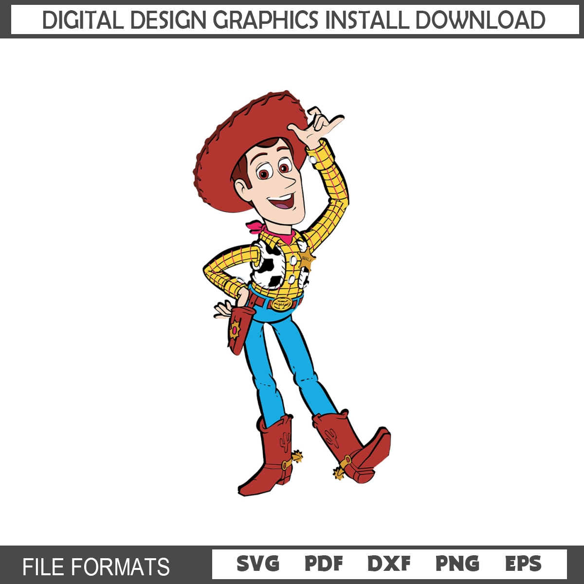 Disney Woody Cowboy From Toy Story Cartoon SVG | Inspire Uplift