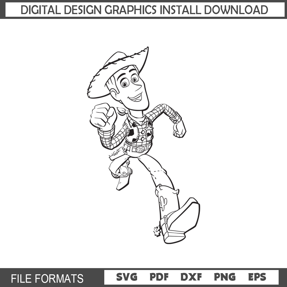 Disney Cartoon Toy Story Character Sheriff Woody Run Toy Sil | Inspire ...