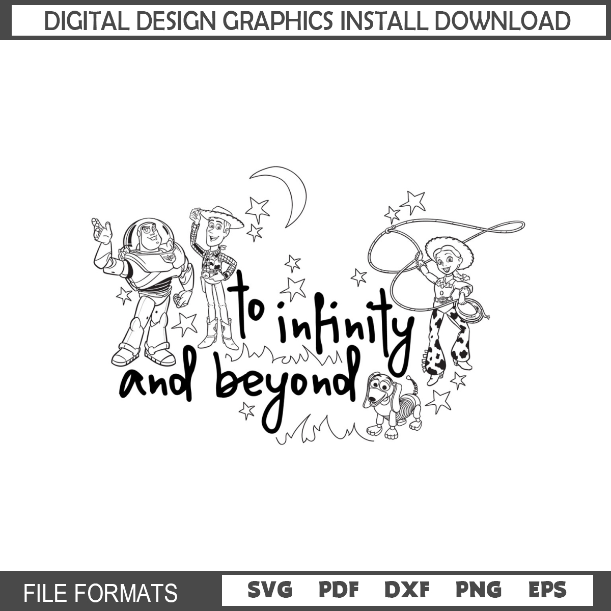 To Infinity And Beyond Coloring Toy Story Woody Friends Silh | Inspire ...