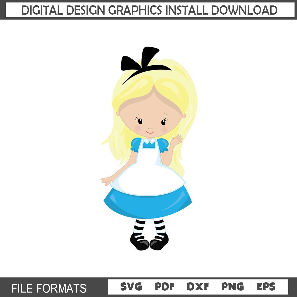 Baby Alice Adventure In Wonderland SVG PNG | Inspire Uplift
