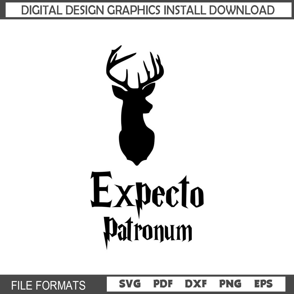 Expecto Patronum Moose Head Harry Potter Movie SVG Clipart | Inspire Uplift