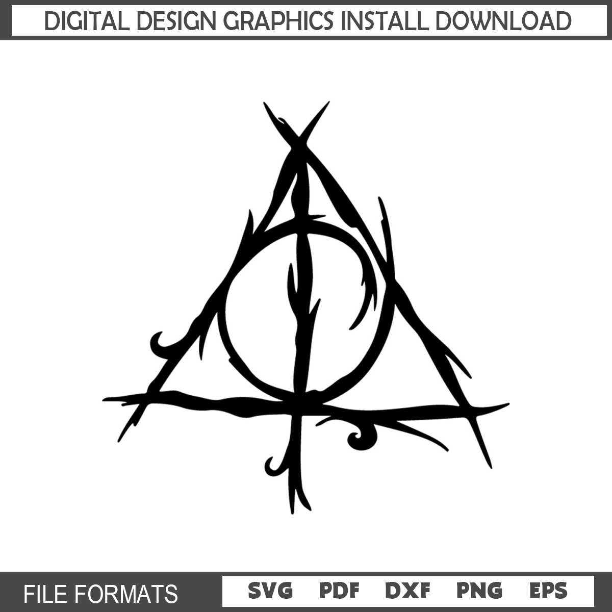 Harry Potter Deathly Hallows Symbol SVG Vector Cut Files | Inspire Uplift