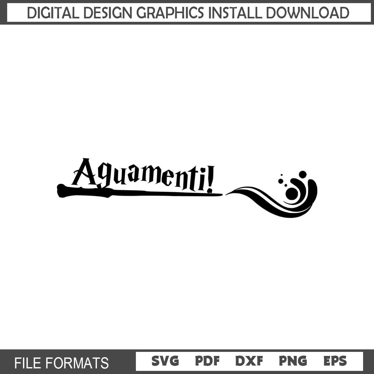 Aguamenti Harry Magic Wand SVG Silhouette | Inspire Uplift