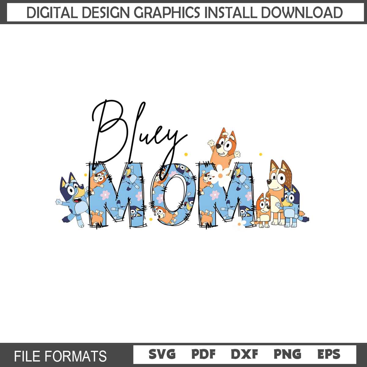 Bluey Mama Png, Bluey Mothers Day Png, Mothers Day Png, Blue | Inspire ...
