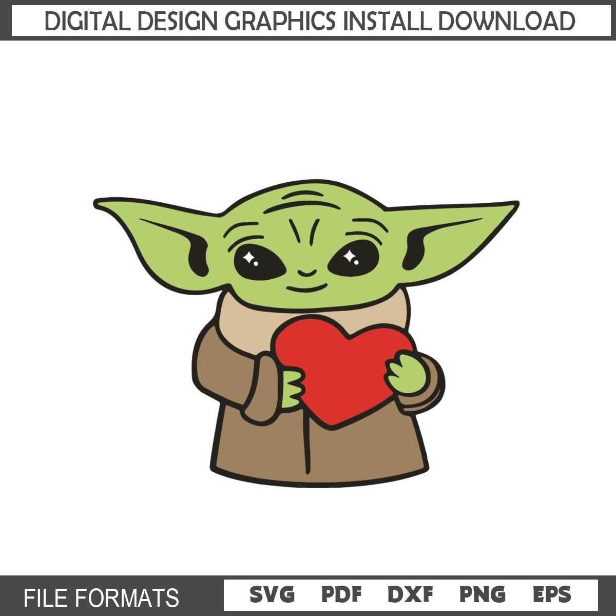 Baby Yoda Holds Heart Svg, Valentine Svg, Baby Yoda Svg, Hea | Inspire ...