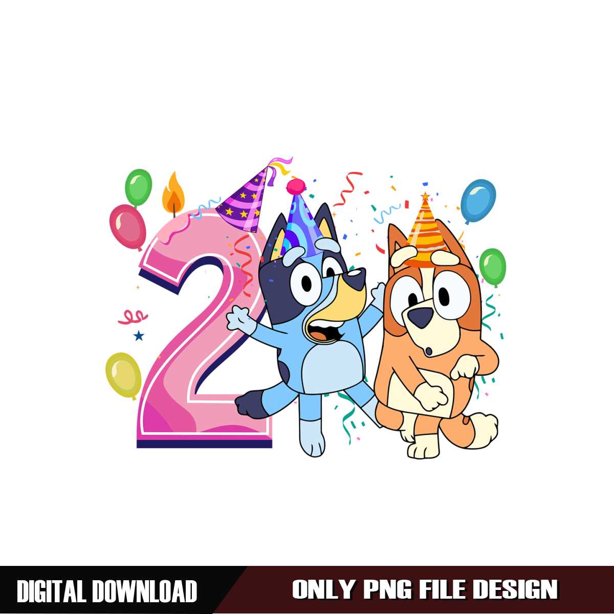 Bluey Bingo Happy Second Birthday SVG | Inspire Uplift