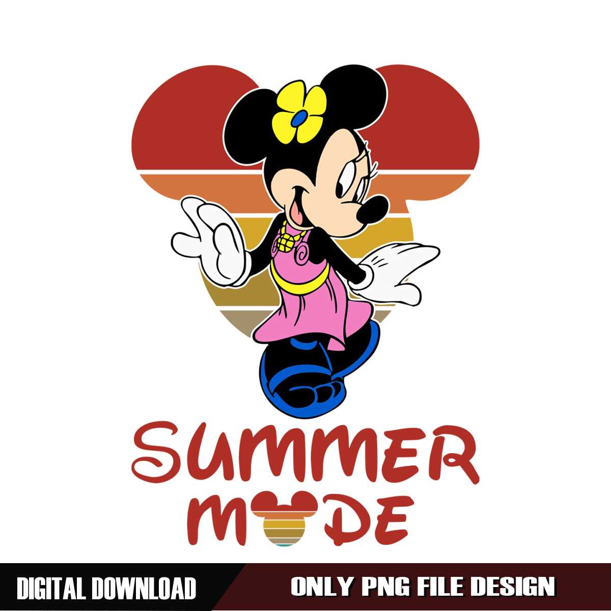 Disney Girl Minnie Summer Vacation Mode PNG | Inspire Uplift
