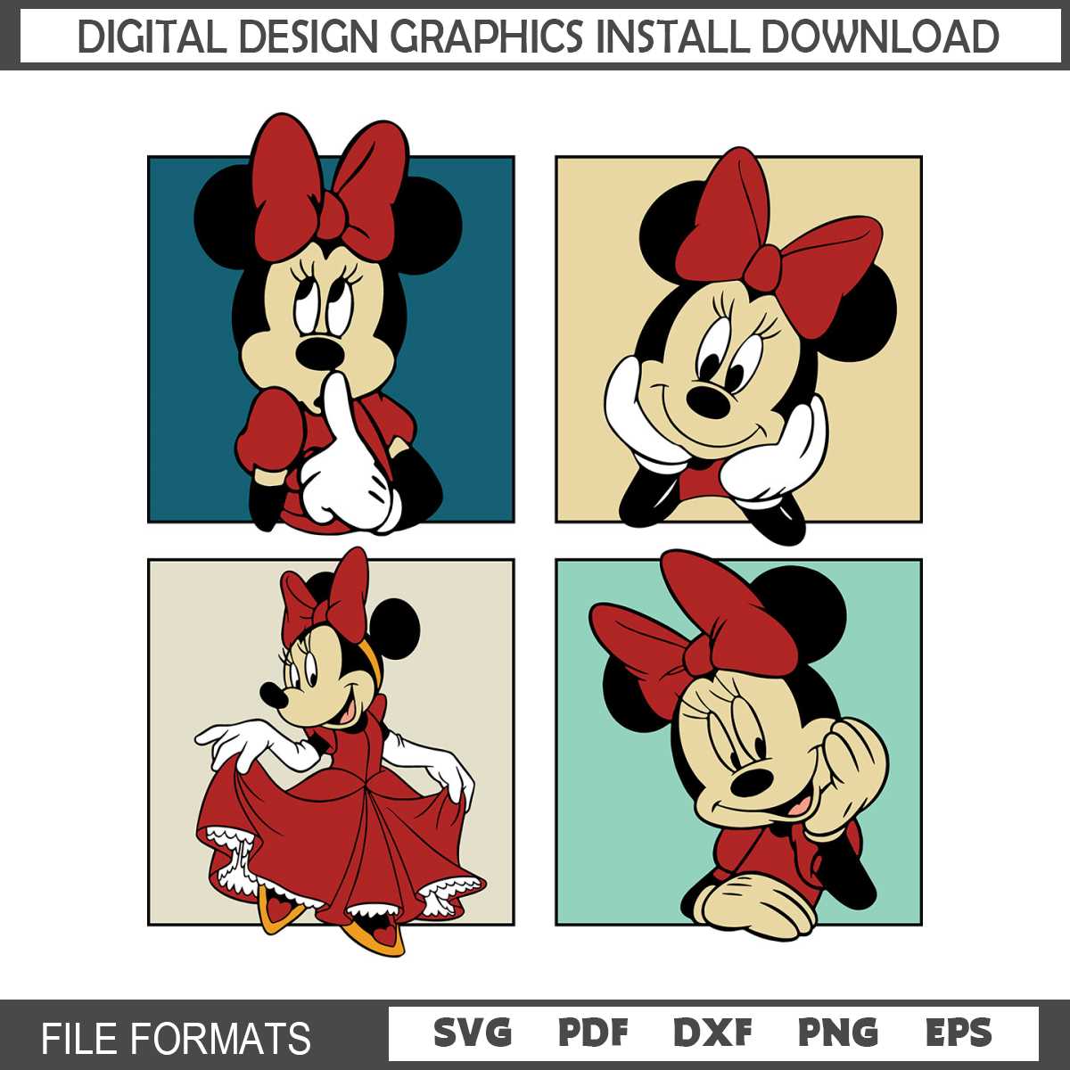 Disney Girl Minnie Mouse Emotions SVG - Inspire Uplift