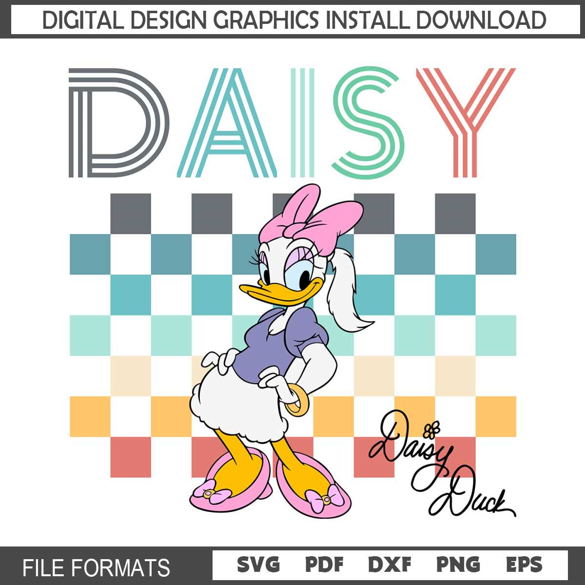 Disney Girl Daisy Duck Signature Classic SVG | Inspire Uplift