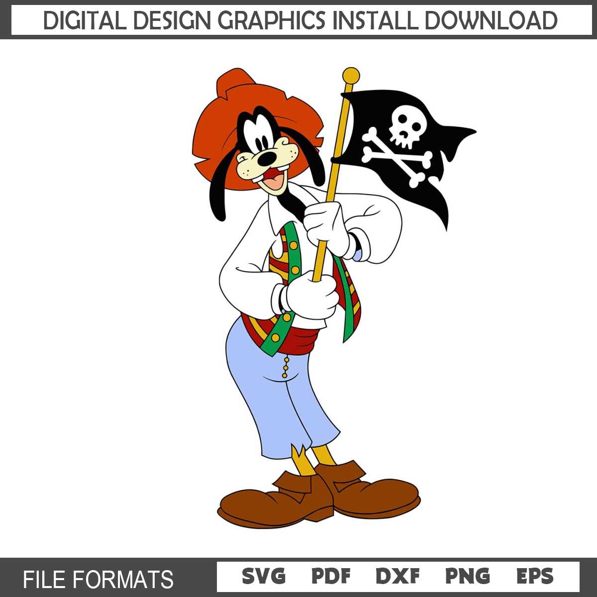 Disney Goofy The Pirate Flag SVG - Inspire Uplift