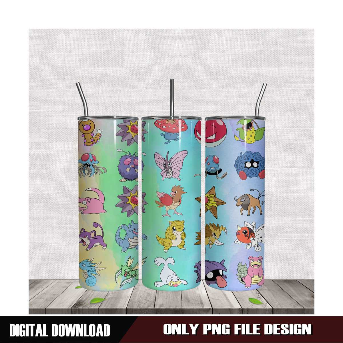 Pokemon Tumbler Sublimation 20oz Wrap Png | Inspire Uplift