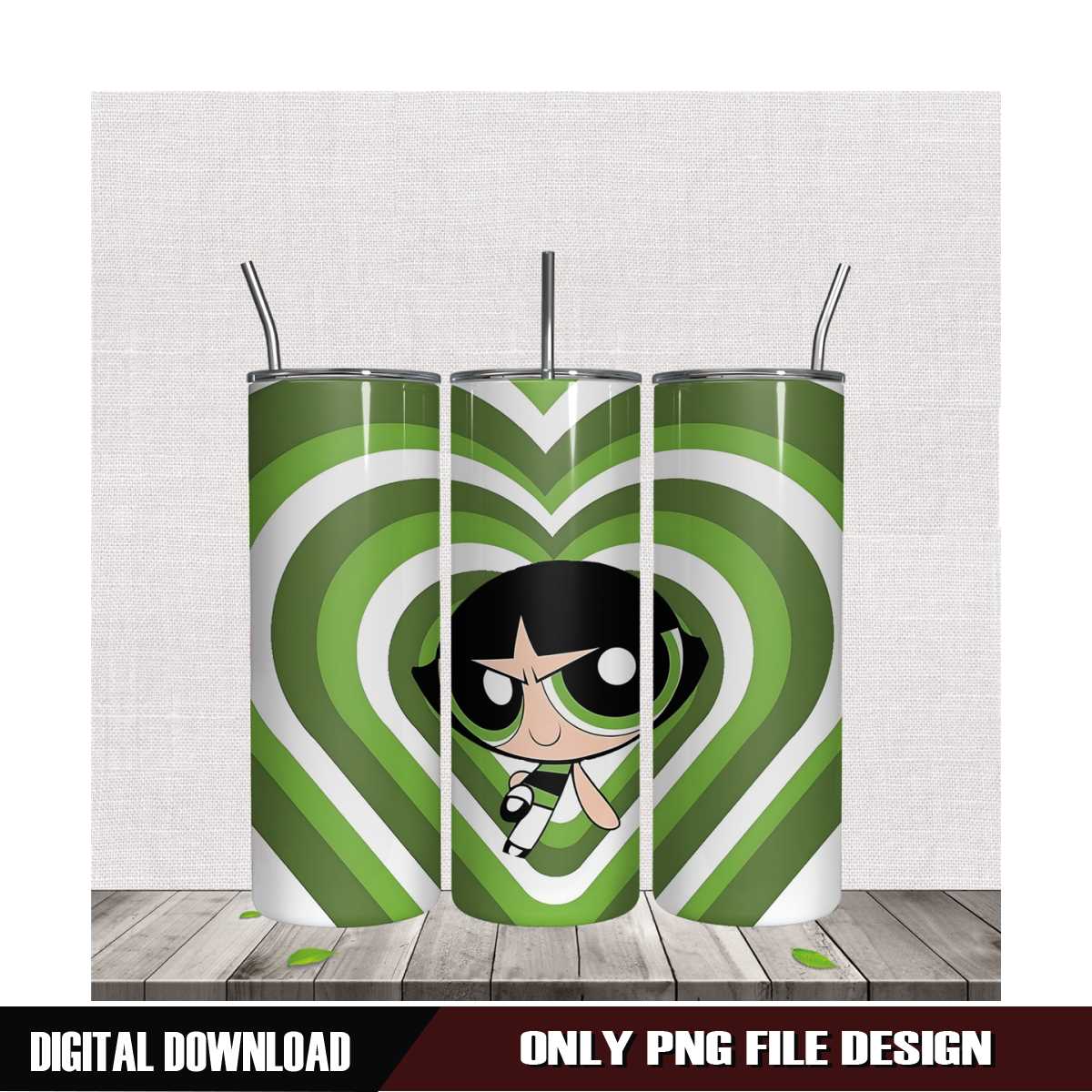 Powerpuff Girls 20oz Skinny Tumbler Wrap PNG | Inspire Uplift