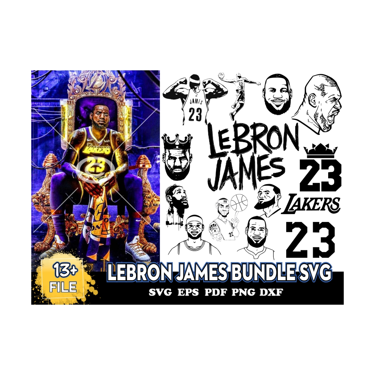 13 Files Lebron James Bundle Svg, Sport Svg | Inspire Uplift