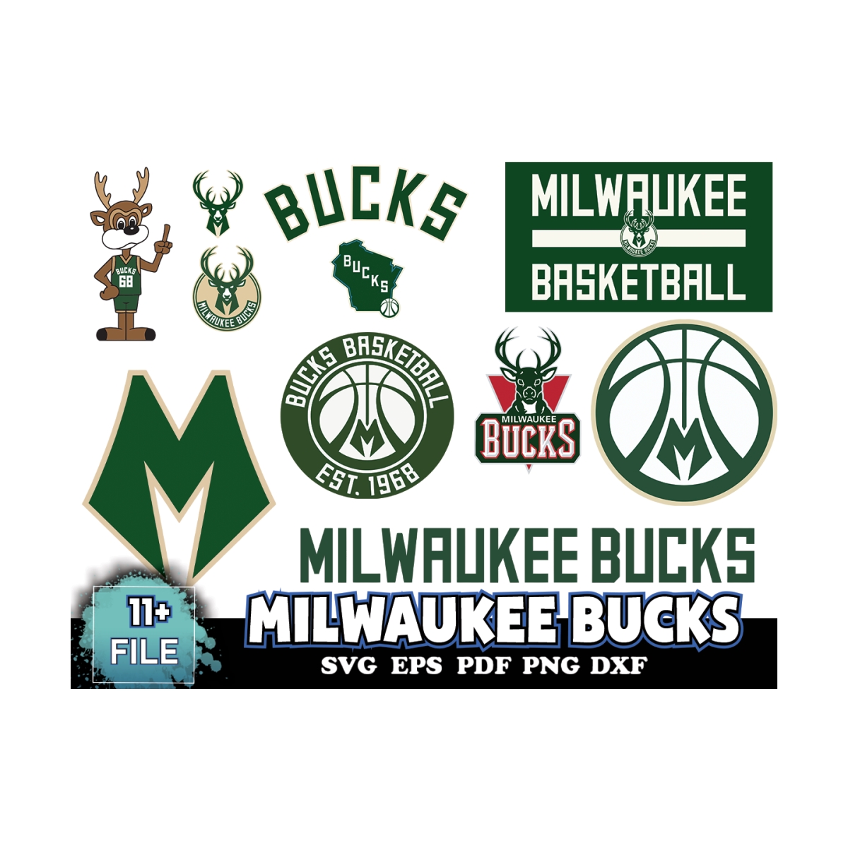11 FILE milwaukee bucks Svg Bundle | Inspire Uplift