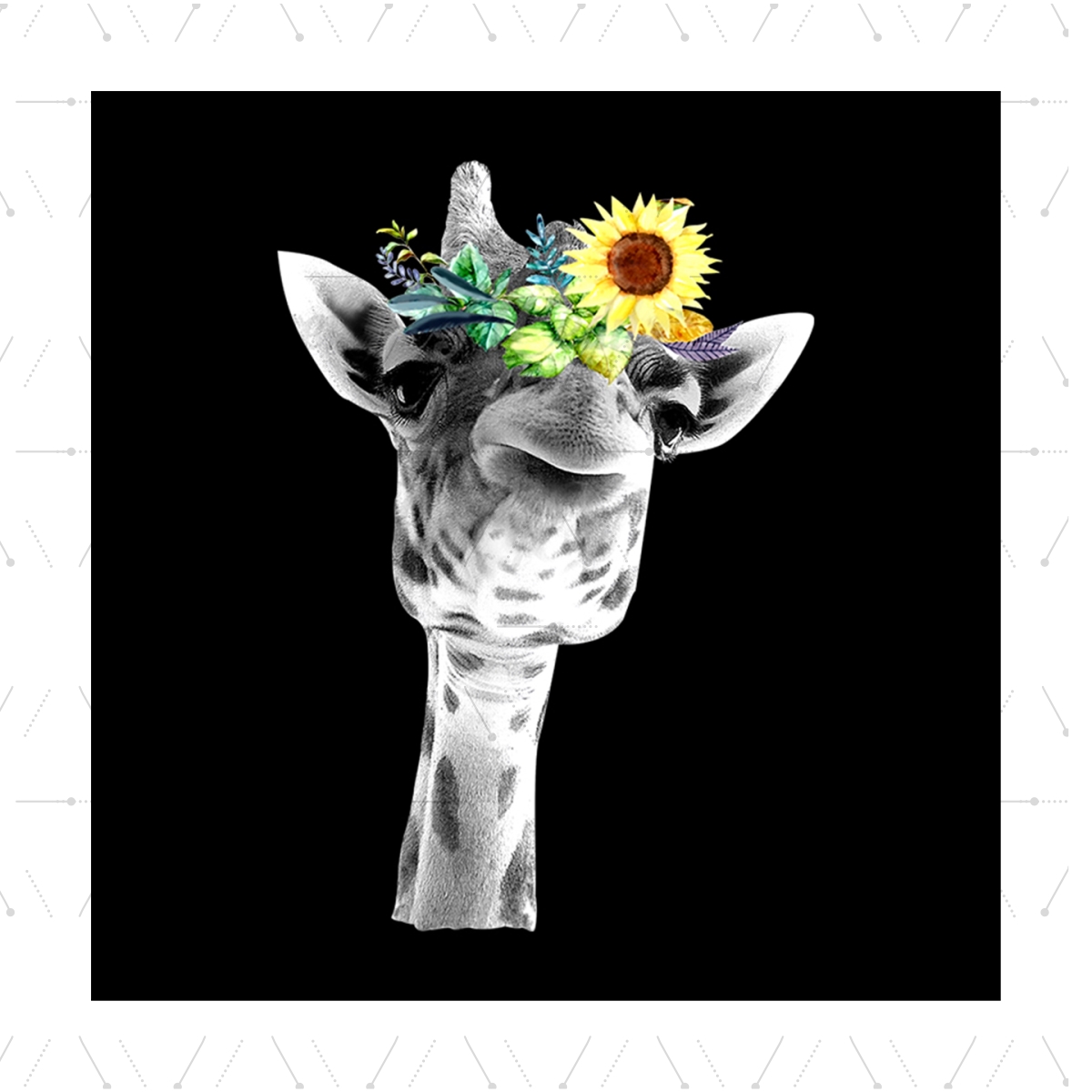 Botanical Sunflower Giraffe Svg, Flower Svg, Giraffe Svg, Su | Inspire ...