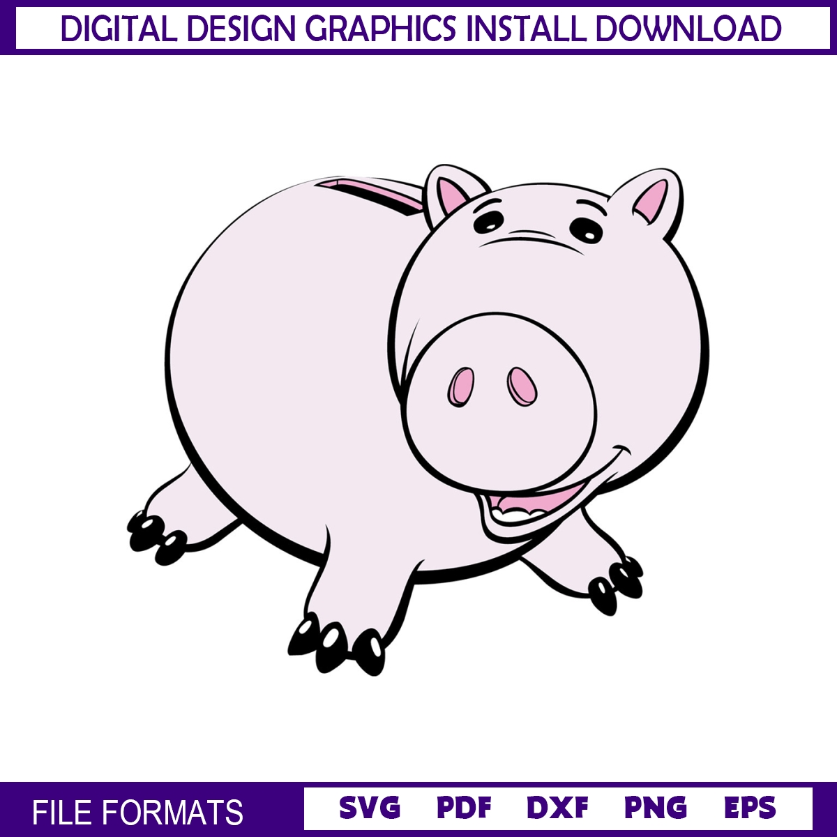 Disney Character Toy Story Cartoon Hamm Pig Vector SVG | Inspire Uplift