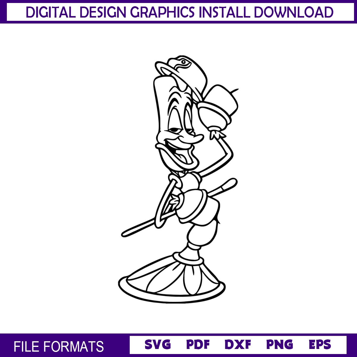 Disney Lumiere Beauty and The Beast Character Silhouette SVG | Inspire ...