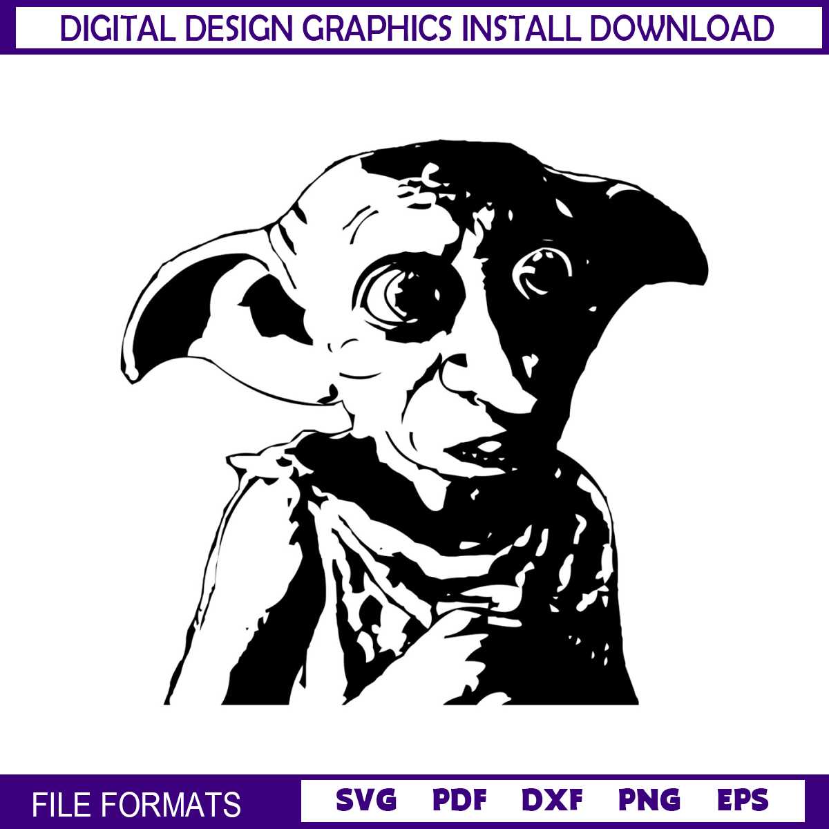 Dobby The House Elf Harry Potter Movie SVG Silhouette Vector | Inspire ...