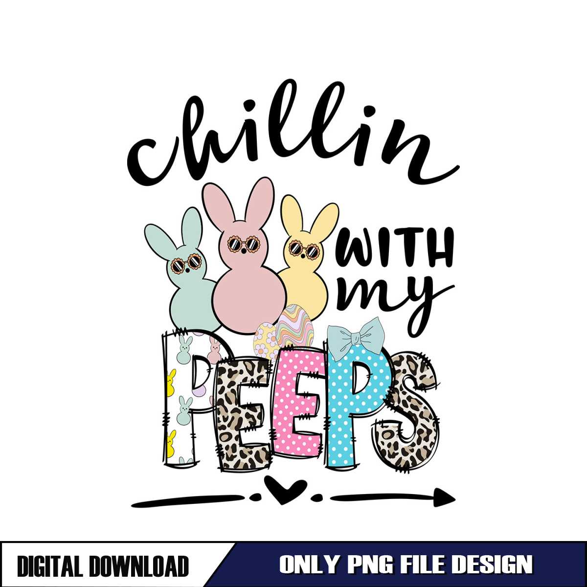 Chilling With My Easter Peeps PNG | Inspire Uplift