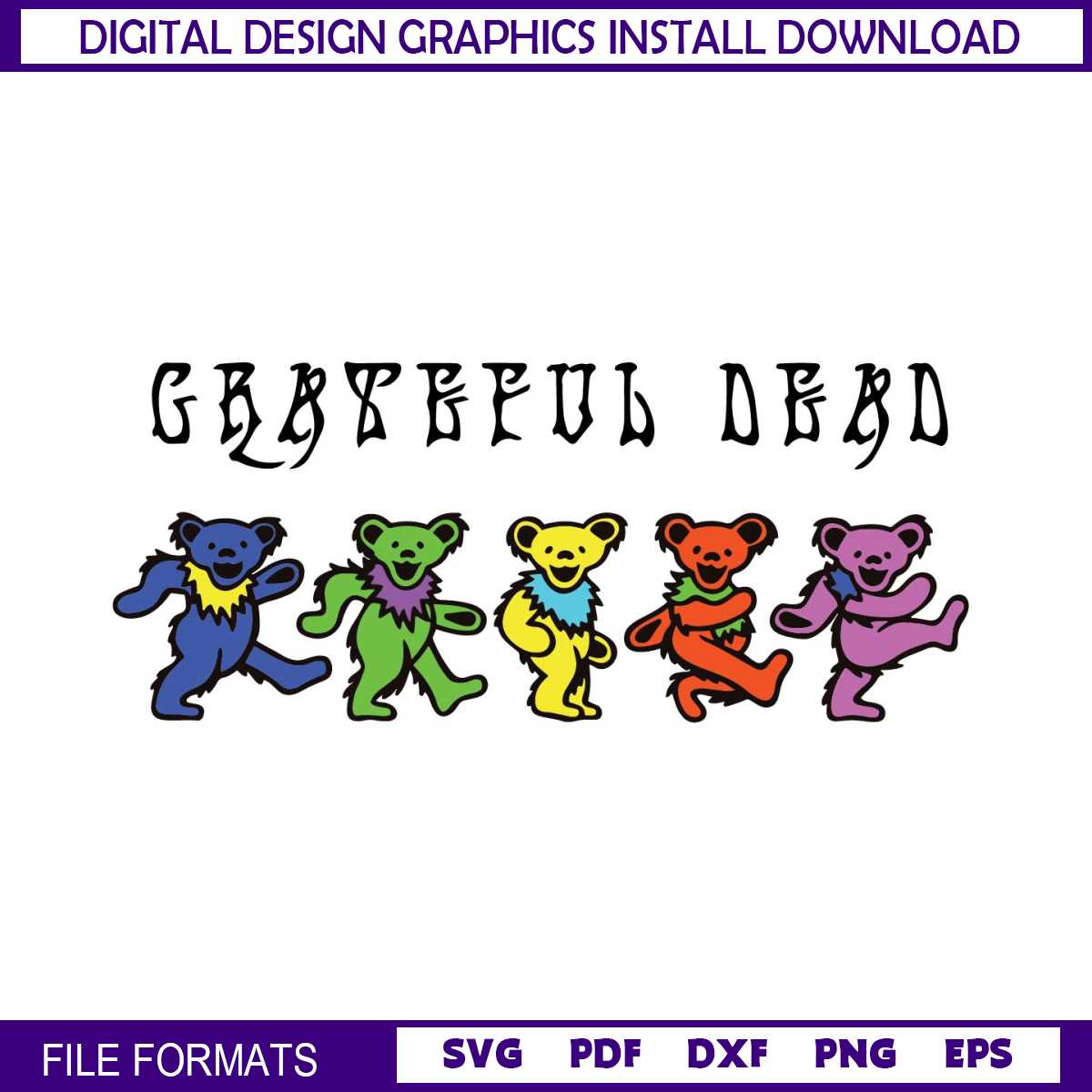 Grateful Dead Dancing Bears SVG, Grateful Dead Bears SVG, Gr | Inspire Uplift