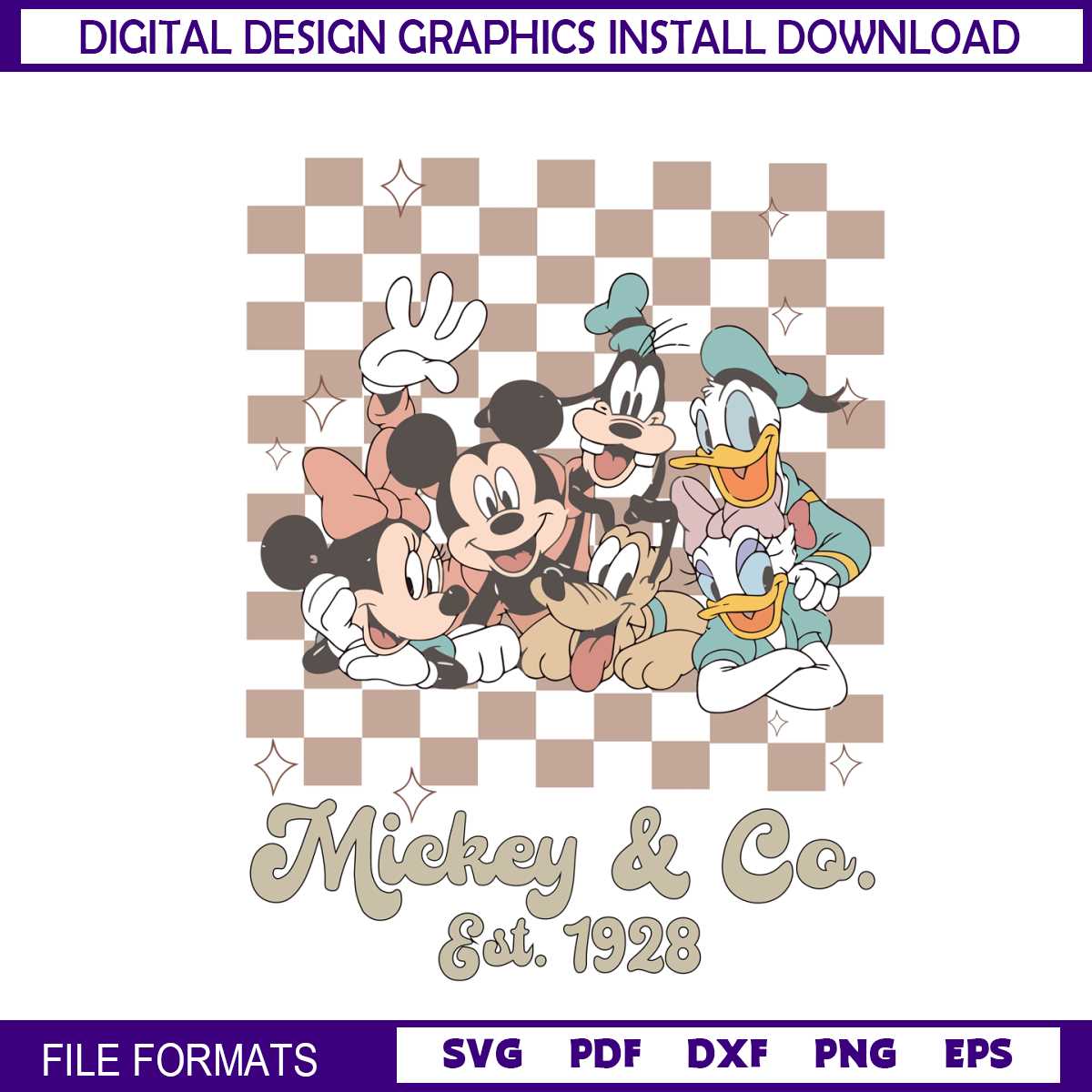 Vintage Mickey And Co 1928 SVG Retro Mickey And Friends SVG, | Inspire ...