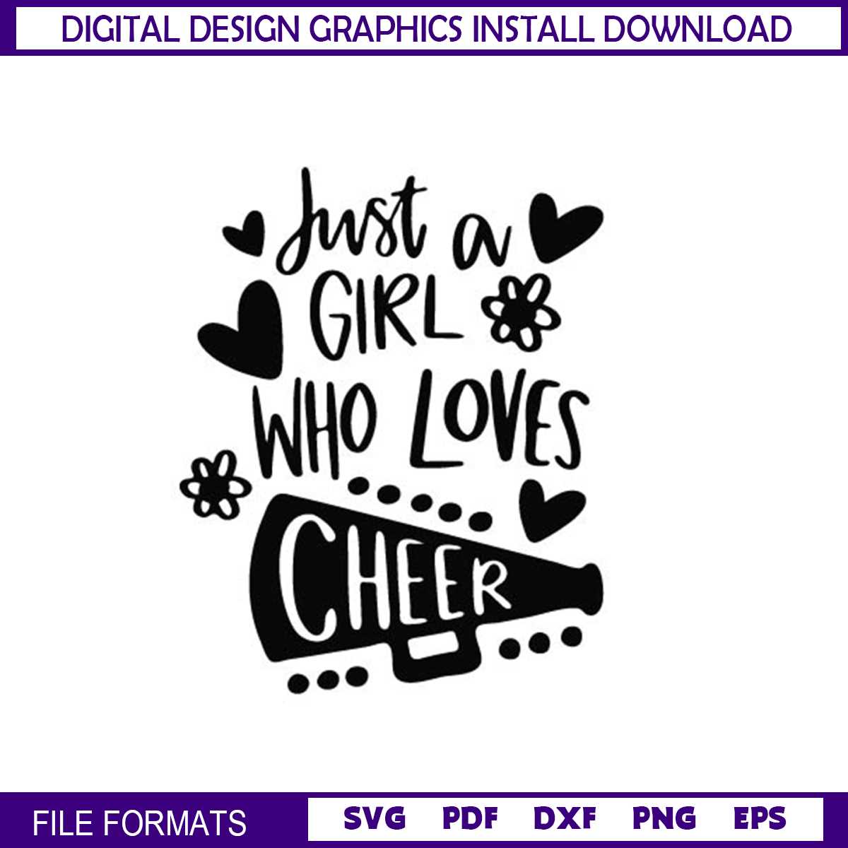 Just A Girl Who Loves Cheer SVG, Cheerleader SVG, Cheer SVG, | Inspire ...