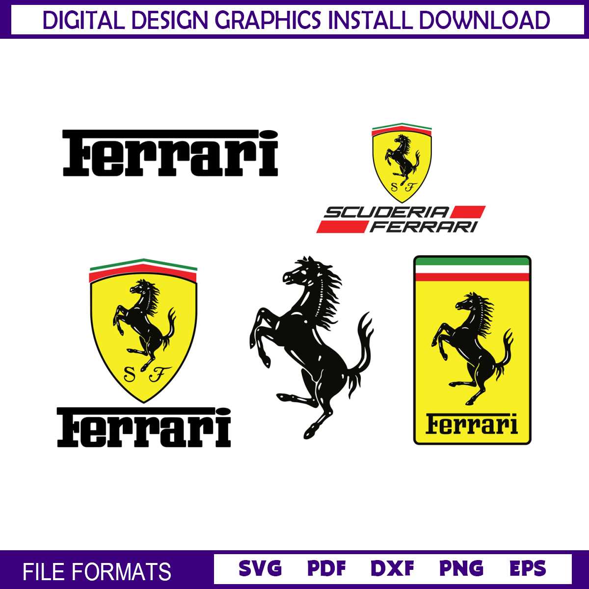 Ferrari SVG Cricut PRINT Sticker | Decal | High Quality | Di | Inspire ...