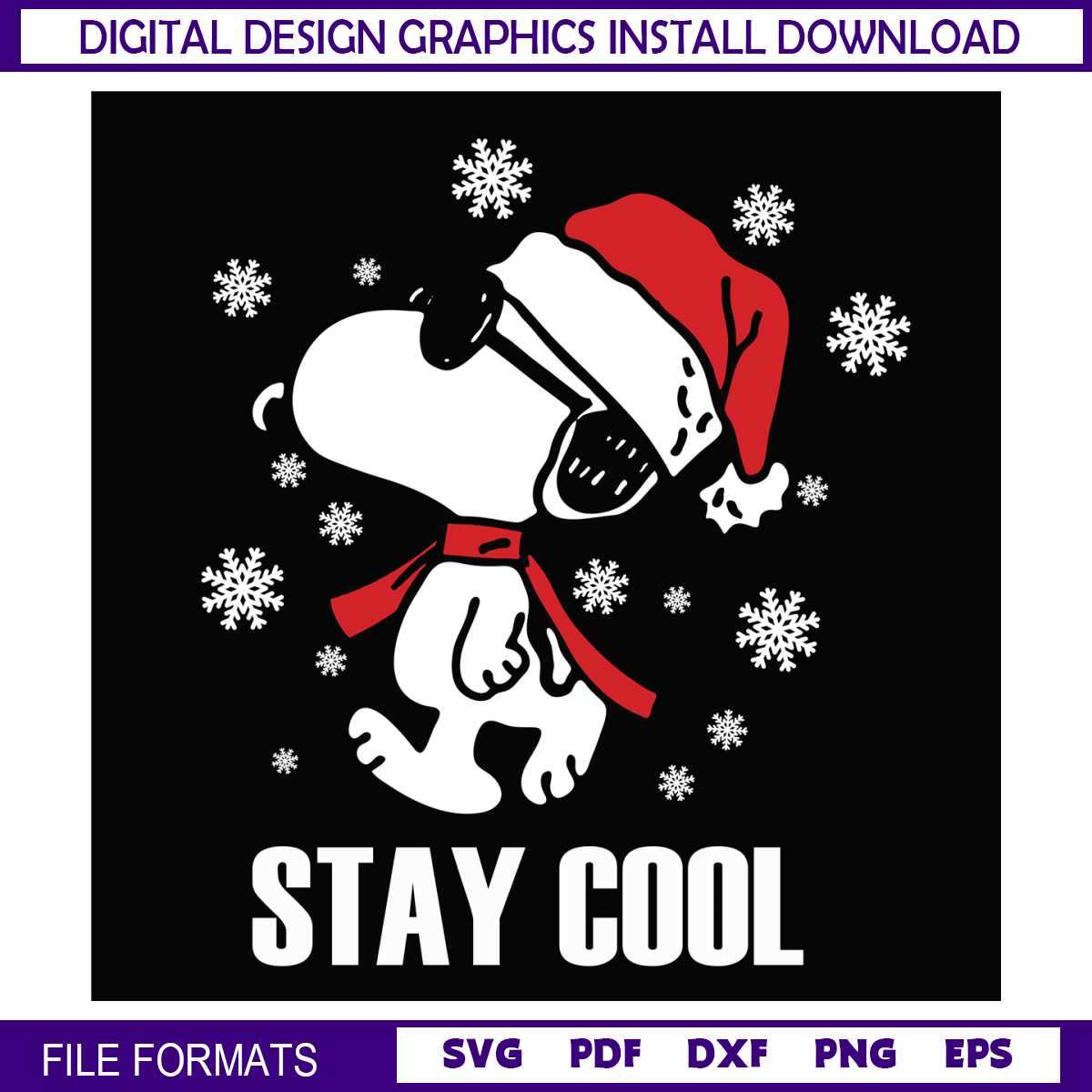 Stay Cool Snoopy Christmas SVG, Christmas SVG, Snoopy SVG | Inspire Uplift