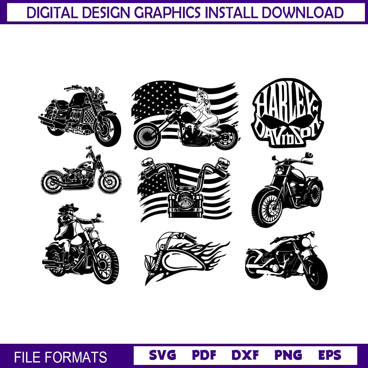 Motorcycle SVG Bundle, Motor Bike Svg, Motorcycle Clipart, M | Inspire ...