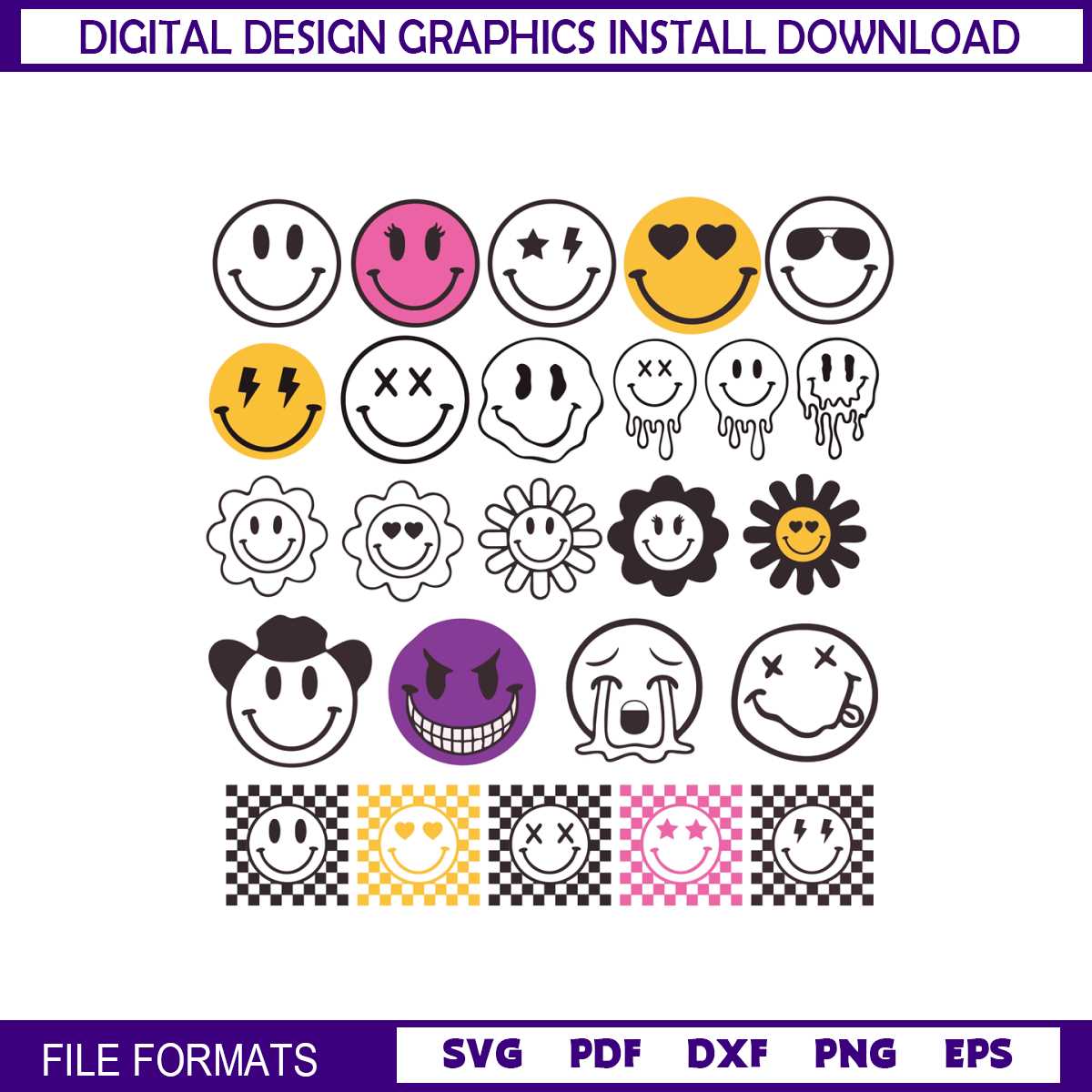 Smiley face svg, smiley svg, drippy smiley svg, melting smil | Inspire ...